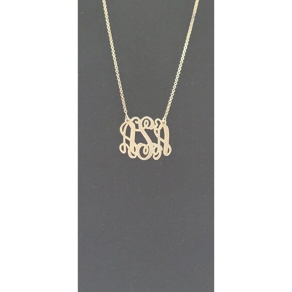 Jewelry | 925 Sterling Silver Personalized Asa Monogram 2 Inch Necklace ...